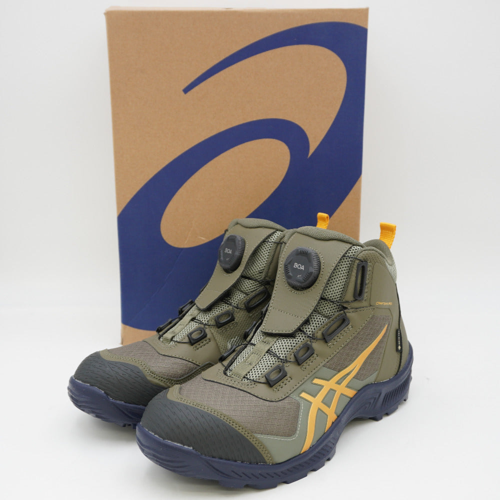 asics アシックス プロテクティブスニーカー 安全靴 ウィンジョブ CP604 G-TX BOA JSAA A種認定 26.0cm 3E相当 マントルグリーン×タイガーイエロー ...