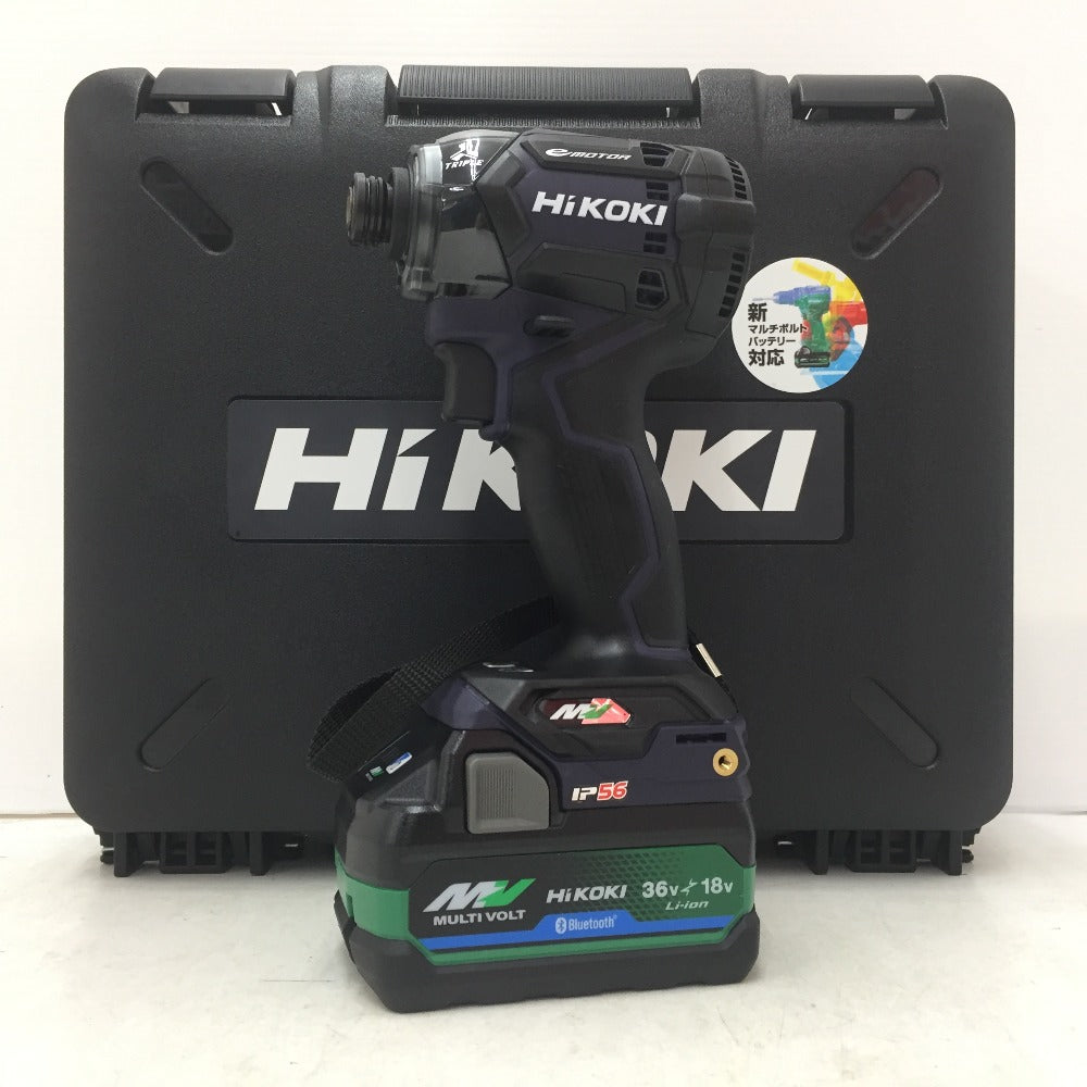 HiKOKI ハイコーキ マルチボルト36V 2.5Ah コードレスインパクトドライバ ディープオーシャンブルー ケース・充電器・新型Bluetoothバッテリ2個セット WH36DC ...